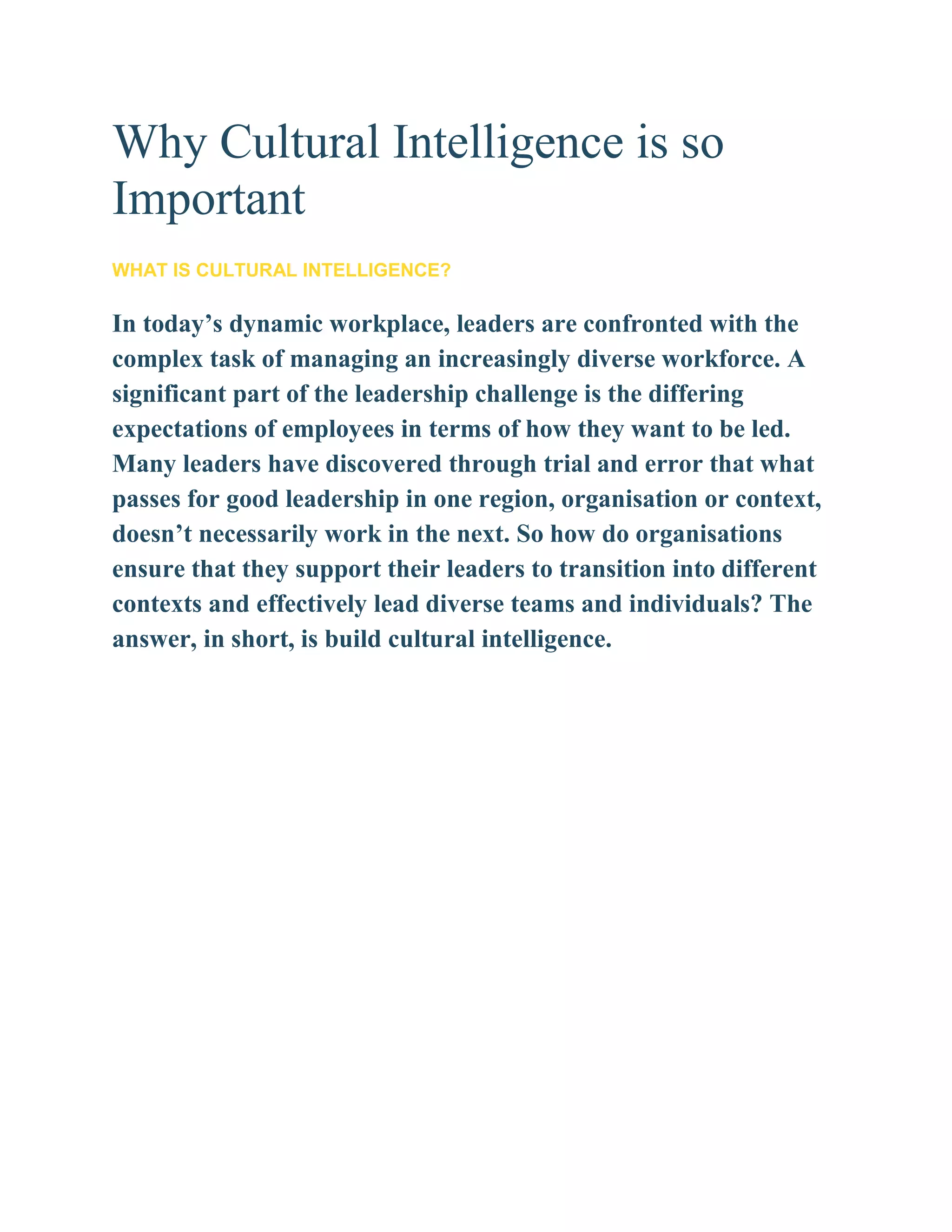 Why Cultural Intelligence is so Important.docx