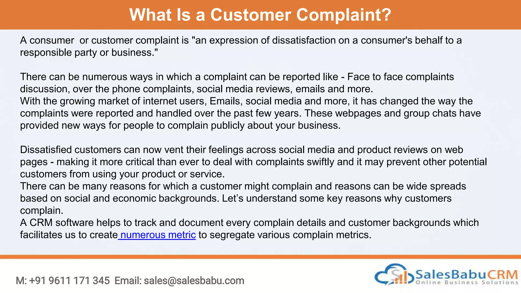 Why customer complaints are good for your business | PPTX
