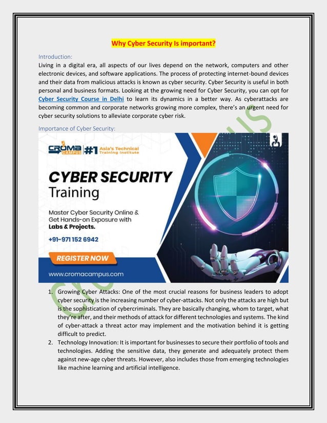 Why Cyber Security Is important? | PDF