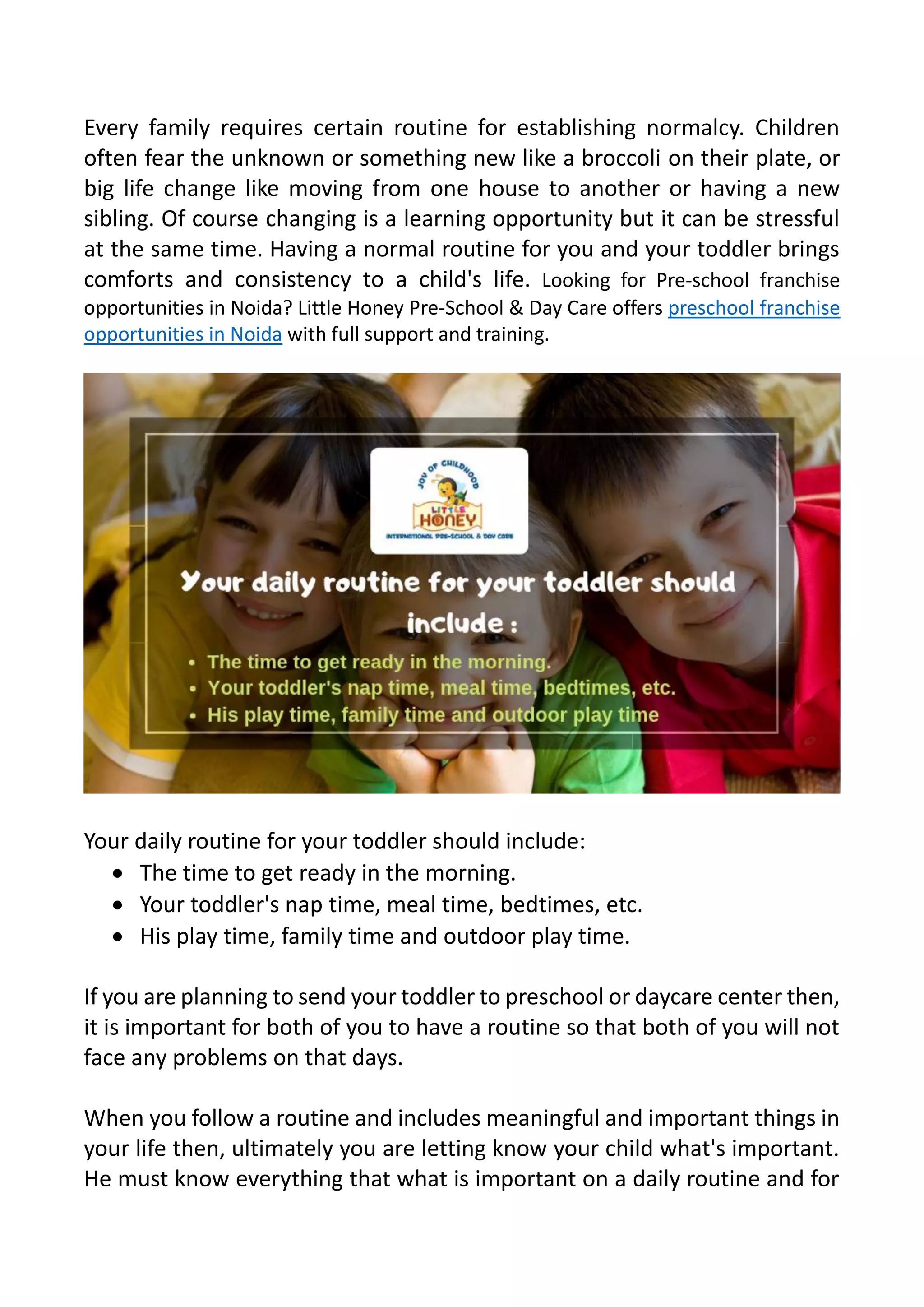 Why Daily Routine is Important for Your Child and How to Set One? | PDF