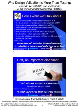 Why Design Validation is More Than Testing: How do we Validate our ...