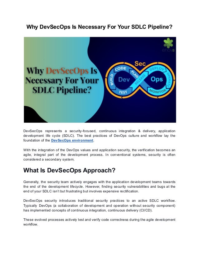 Why DevSecOps Is Necessary For Your SDLC Pipeline? | PDF Why DevSecOps Is Necessary For Your SDLC Pipeline? | PDF
