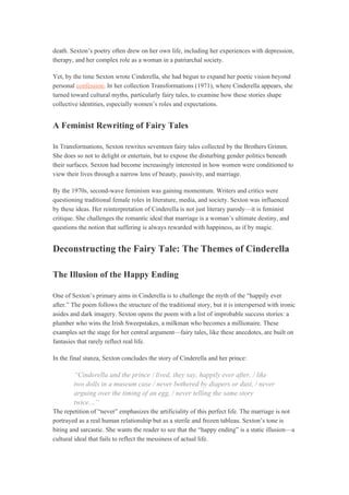 Why Did Anne Sexton Write Cinderella.docx