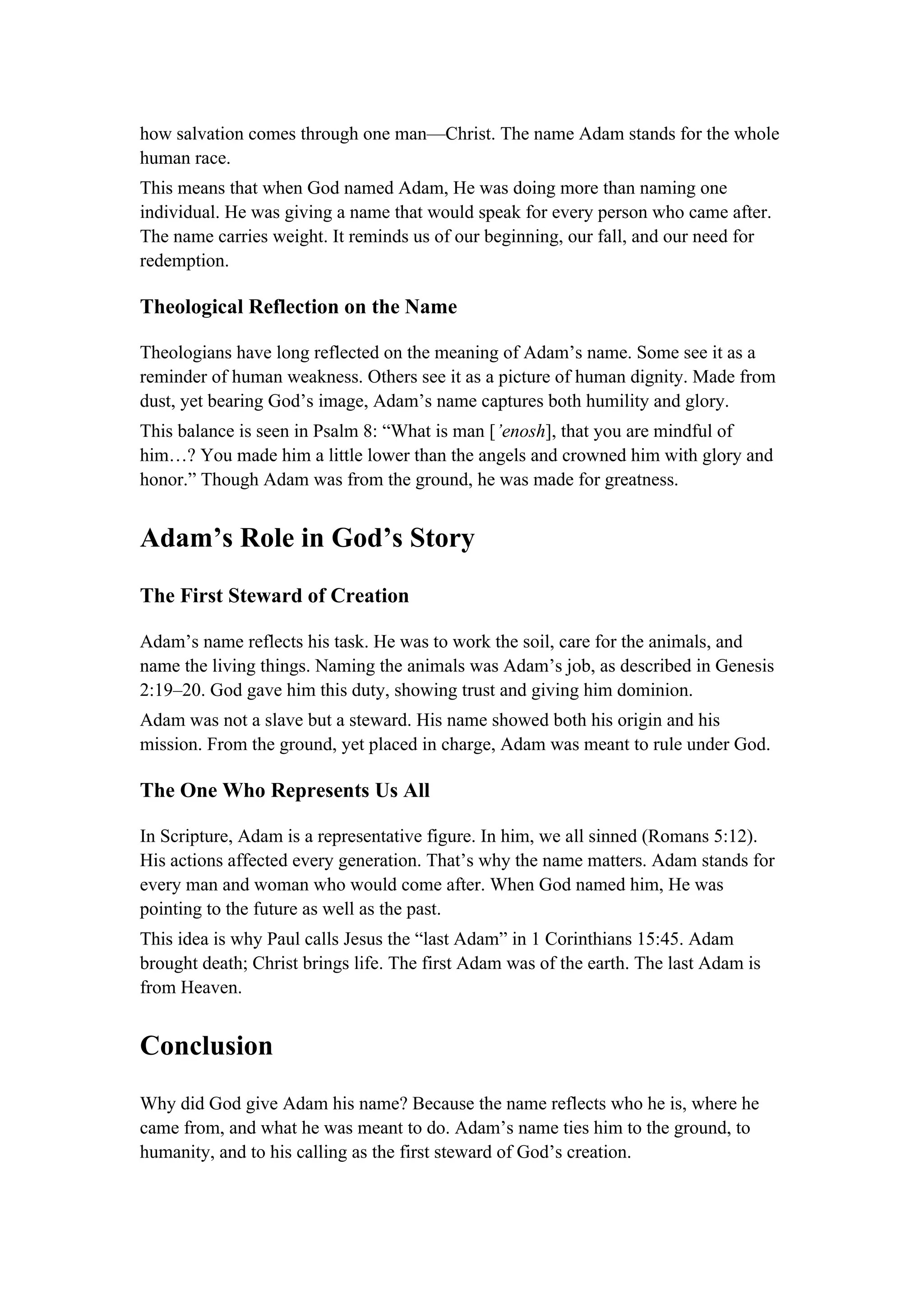 Why Did God Give Adam His Name .docx