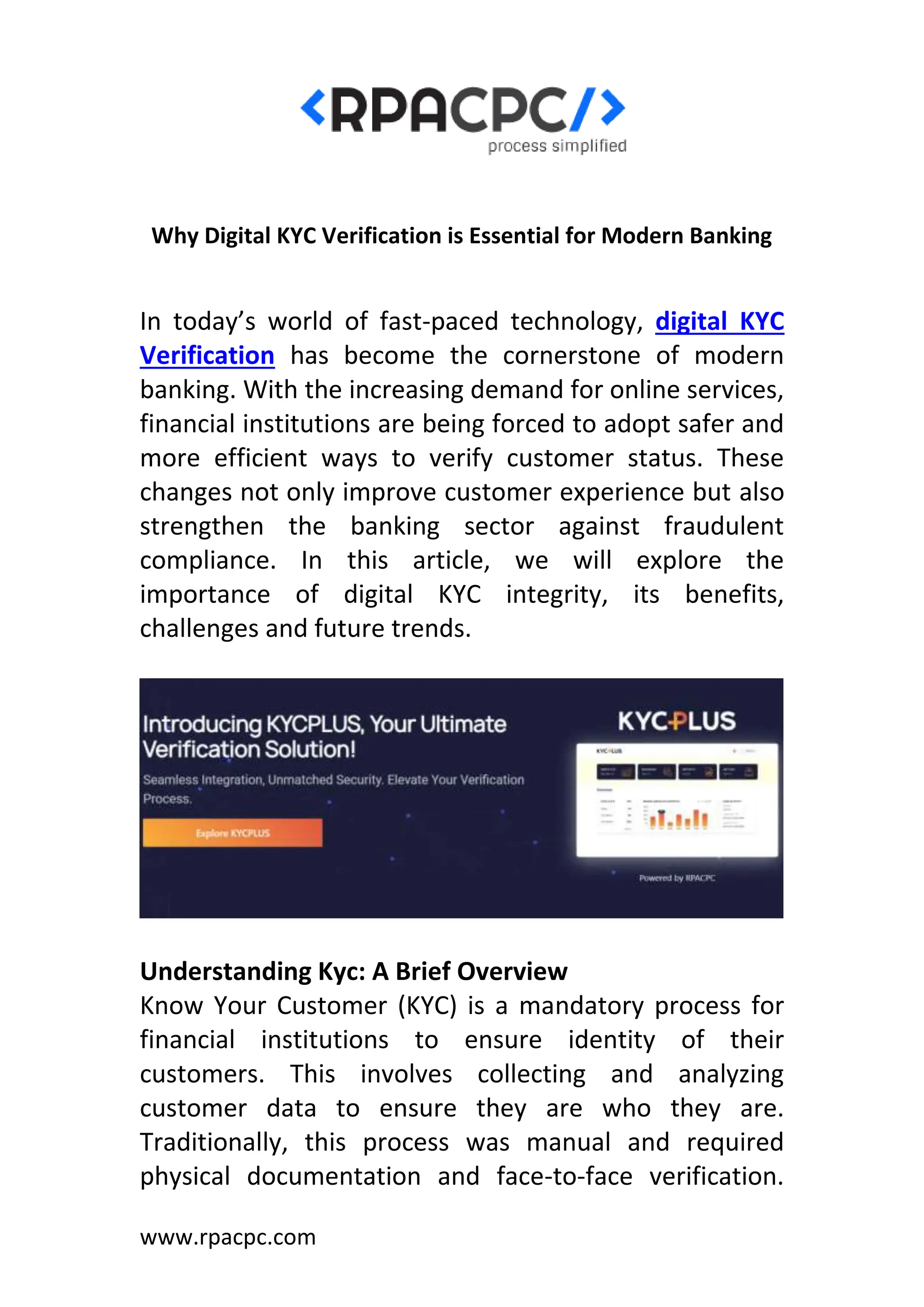 Why Digital KYC Verification is Essential for Modern Banking.docx