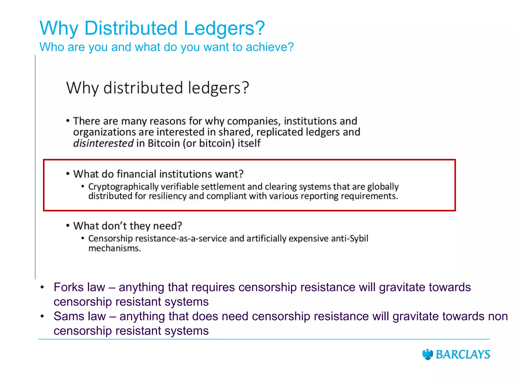 Why distributed ledgers | PPT