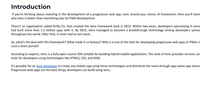 Why Do Developers Prefer Ionic To Build Progressive Web Apps Ppt