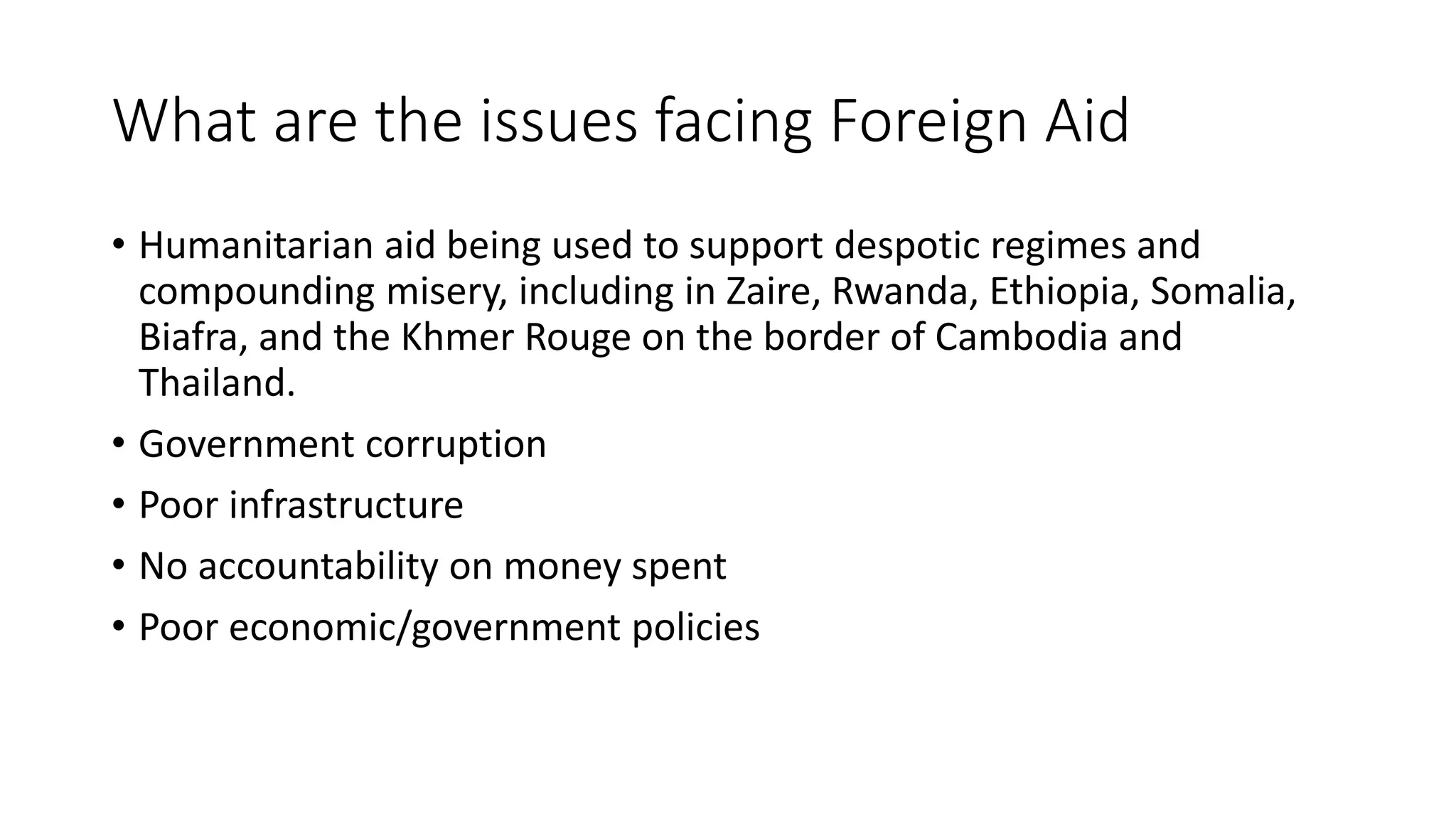 Why does foreign aid fail to help poor countries | PPTX