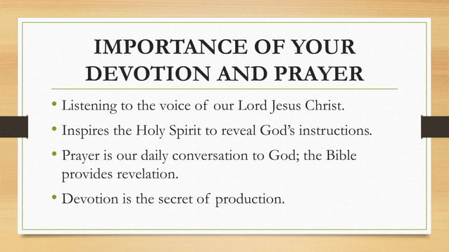 Prayer and Devotion | PPTX
