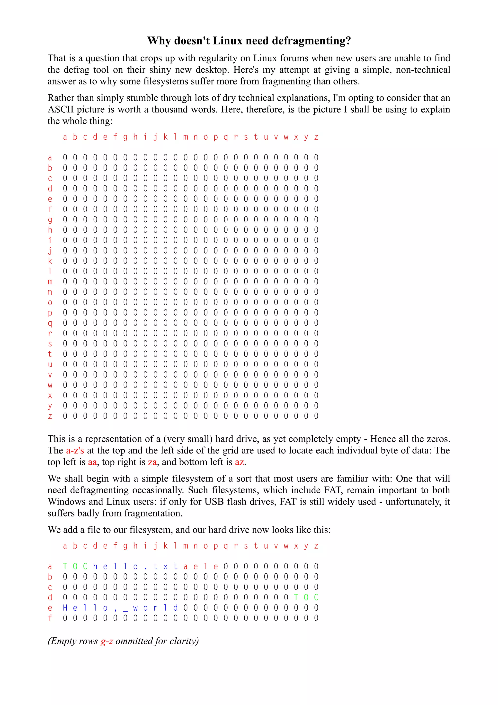 Why doesn't linux need defragmenting, Linux Defragmentation, Defragment, Linux doesn't need ...