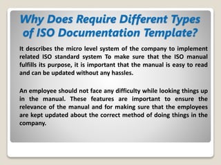 Why Does Require Different Types of ISO Documentation Template | PPT