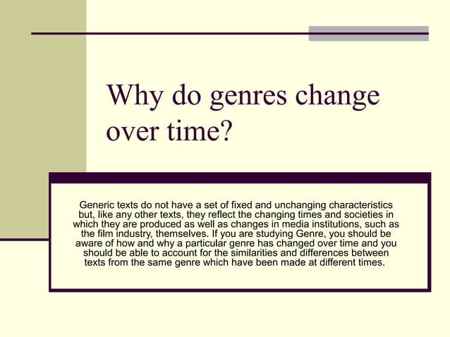 Why do genres change over time | PPT