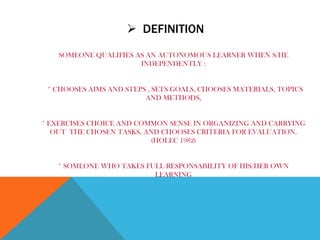 Why do i consider myself an autonomous learner | PPT
