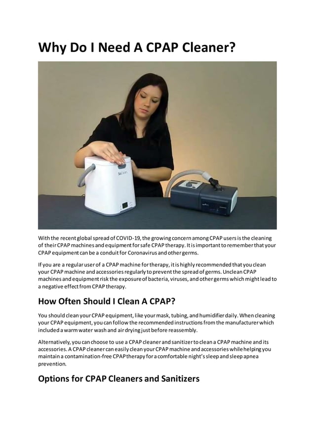 Why Use a CPAP Cleaner? | PDF