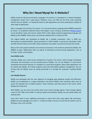 Why Do I Need Mysql for A Website....pdf