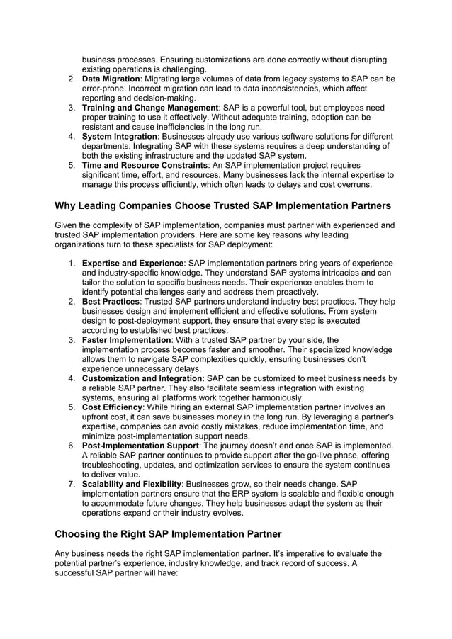 Why Do Leading Companies Depend on Trusted SAP Implementation Partners ...