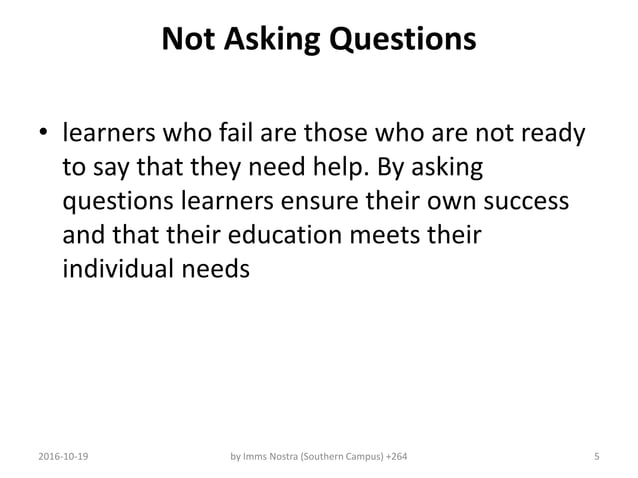Why do learners fail | PPTX | Educational Assessment | Education