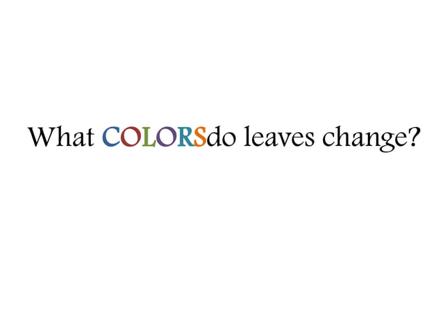 Why do leaves change colors | PPTX