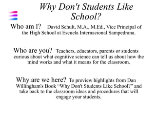 Why Dont Students Like School? | PPT