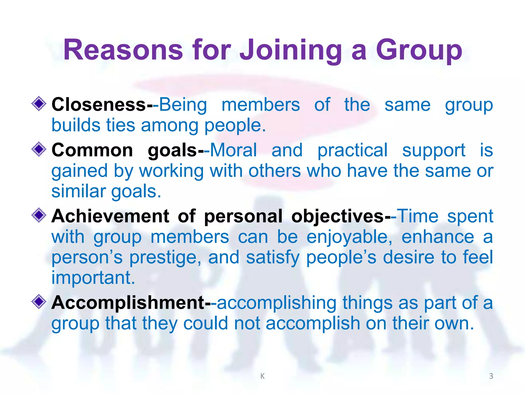 Why do people join in groups | PPTX