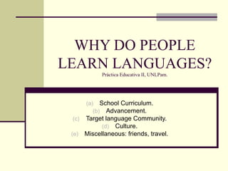Why Do People Learn Languages | PPT