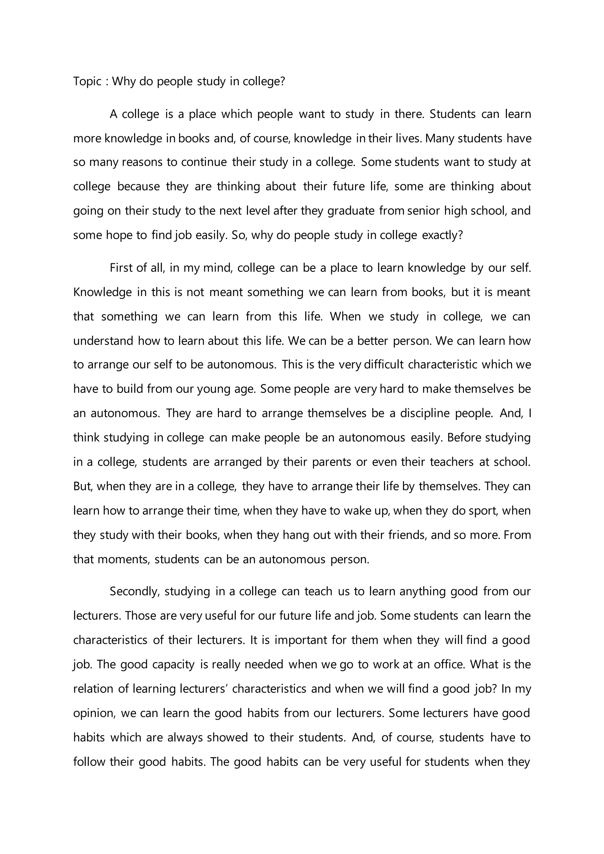 Why do people study in a college | DOCX