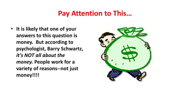 Why do people work | PPTX | Career Advice | Careers