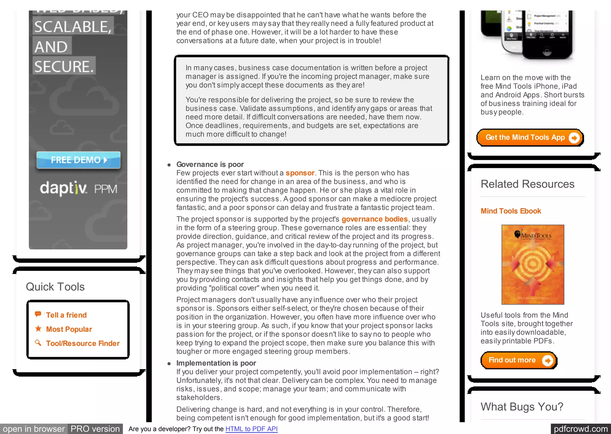 Project Management | Why do projects fail? | PDF