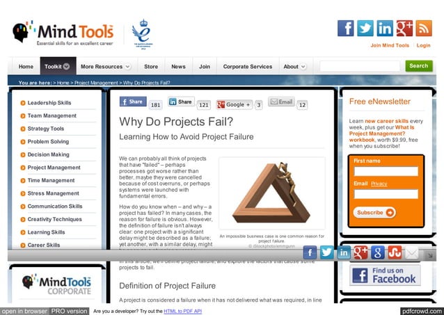 Project Management | Why do projects fail? | PDF