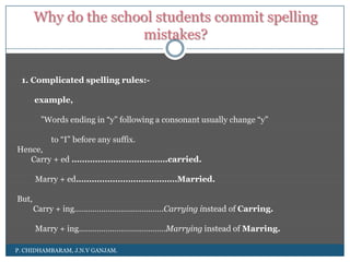 Why do school students commit spelling mistakes ? | PPT