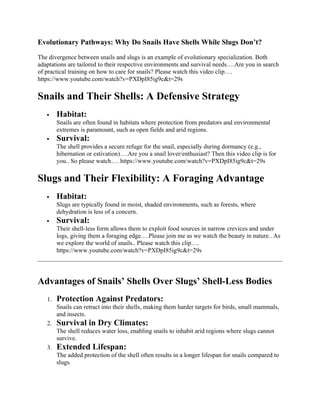 WHY DO SNAILS HAVE SHELLS IF SLUGS ARE FINE WITHOUT THEM..docx