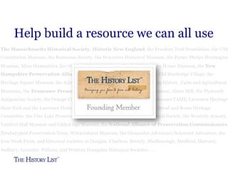 Organizations on The History List | PPTX