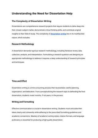 Why Do Students Need Dissertation Help | PDF