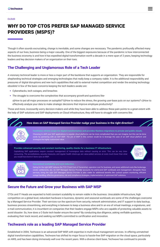 Why do top CTOs prefer SAP Managed Services Providers (MSPs).pdf
