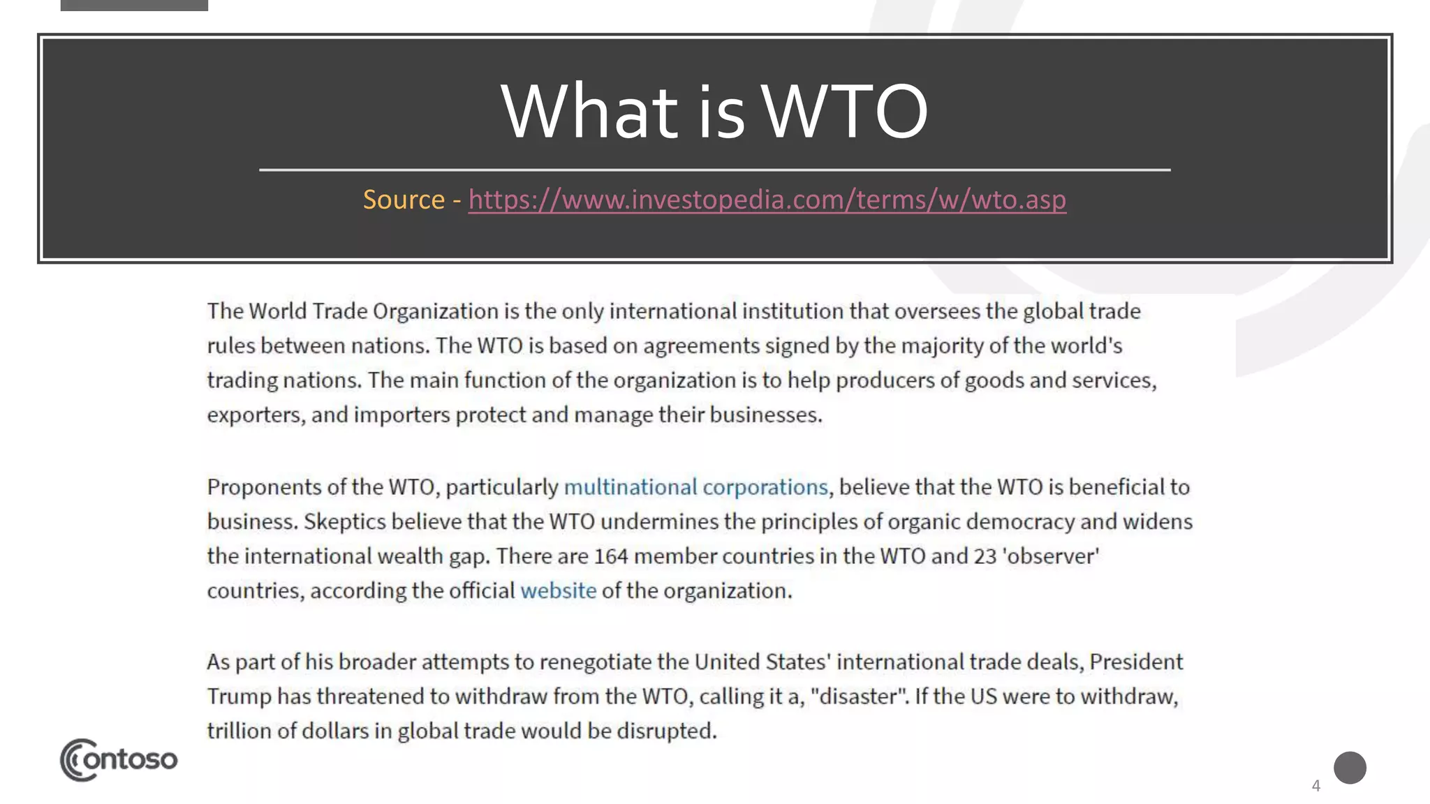 Why do we need the WTO | PPTX | Political Issues & policy | Politics