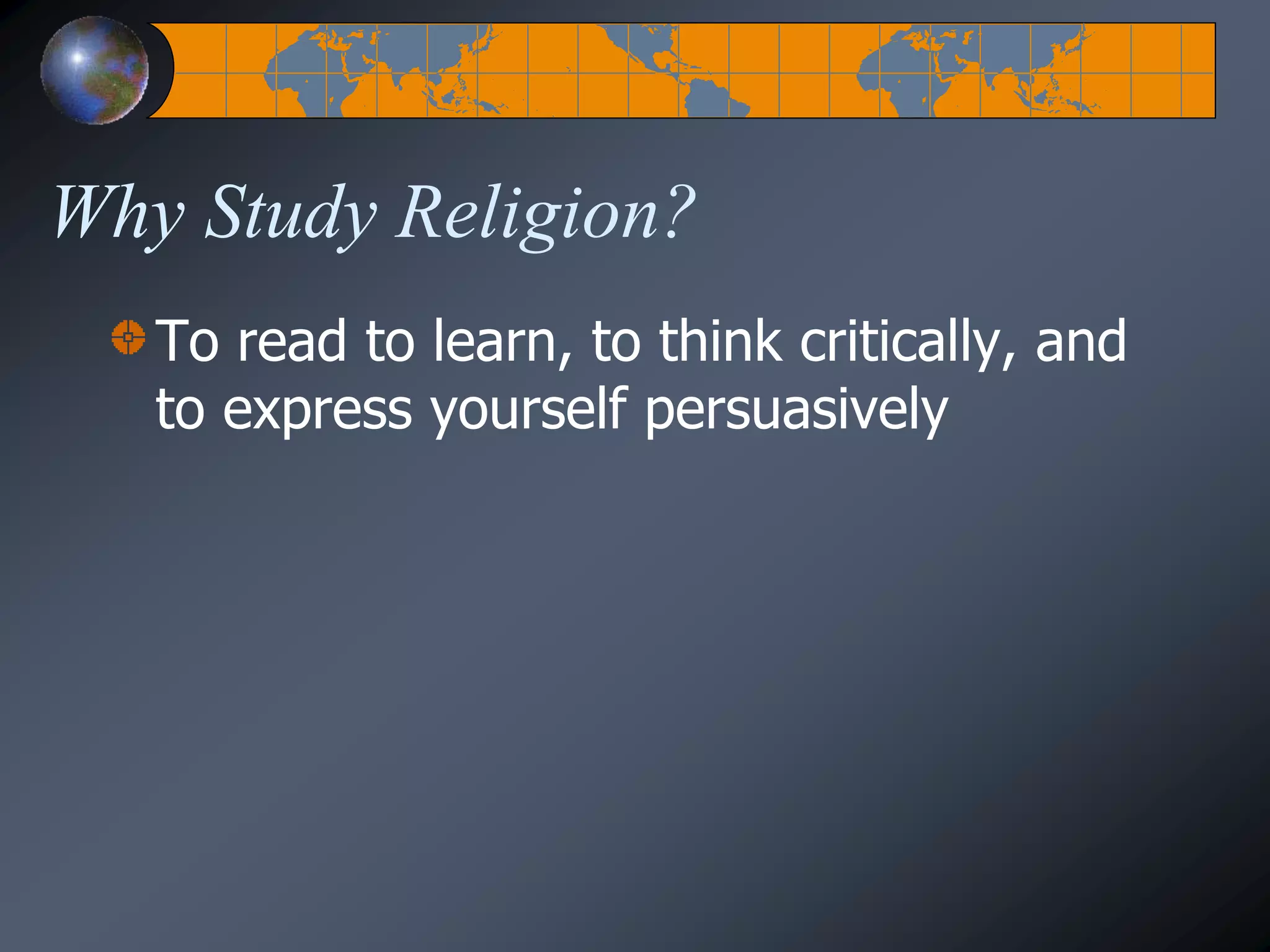 Why do we need to learn religion | PPT