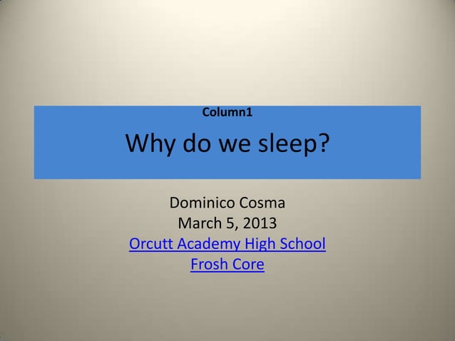 Why do we sleep | PPTX