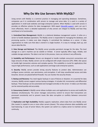 Why Do We Use Servers With MySQL.------- | PDF
