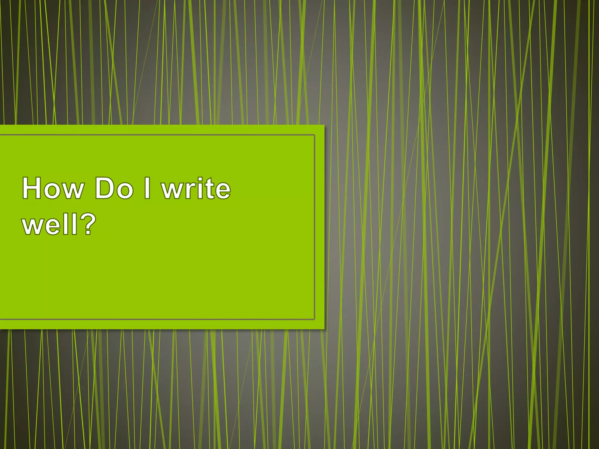 Why do we write | PPTX