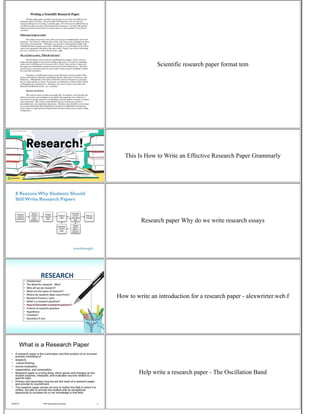 Why Do We Write Research Papers | PDF