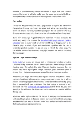 Why do you need a One page Magento Checkout Extension? | PDF
