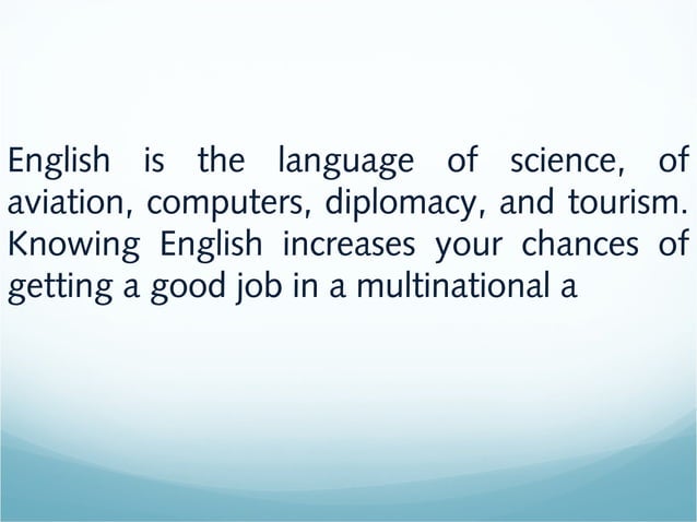 Why do you study english | PPT