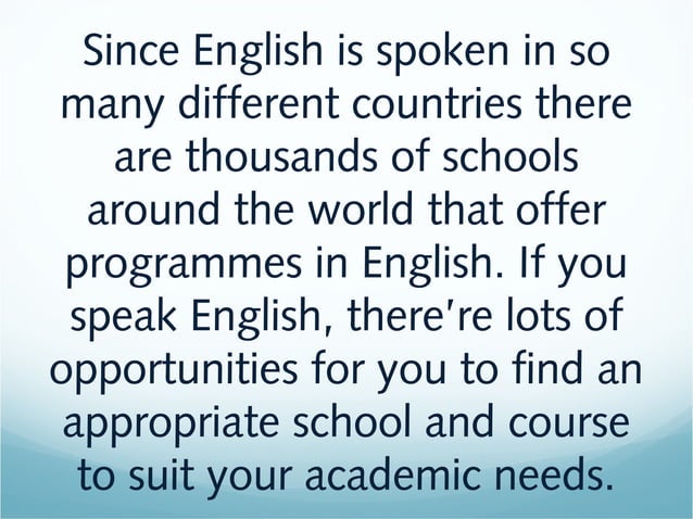 Why do you study english | PPT