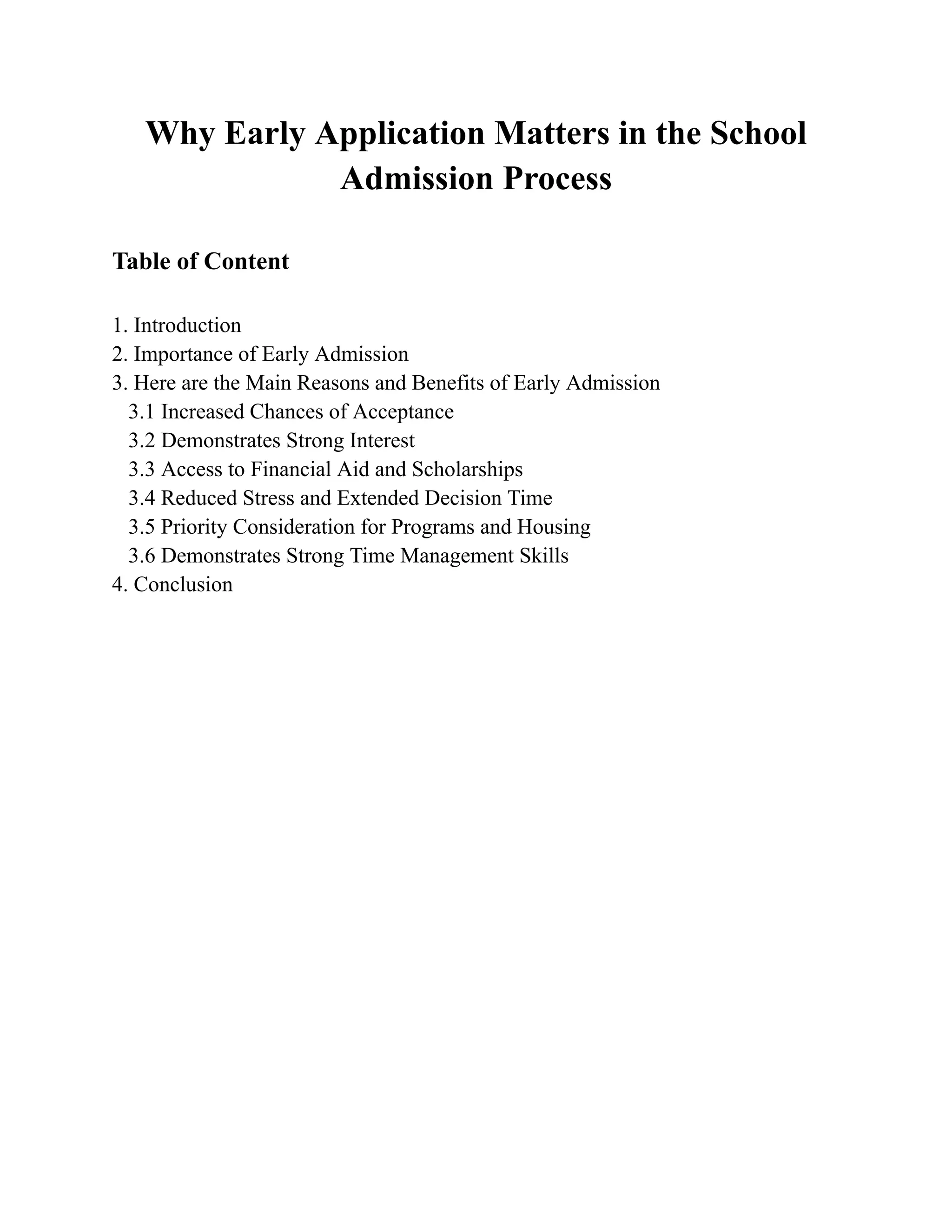Why Early Application Matters in the School Admission Process | PDF