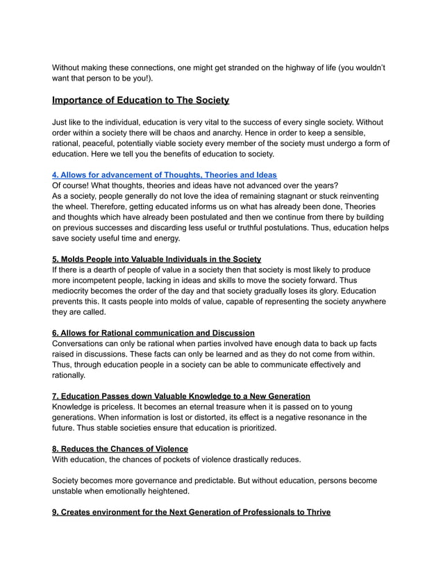 Why Education is Important | PDF