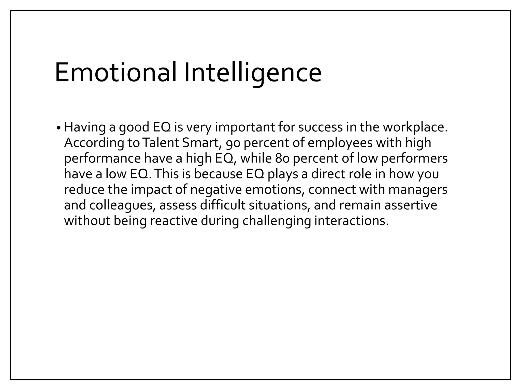Why Emotional Intelligence Is Important in the Workplace | PPTX