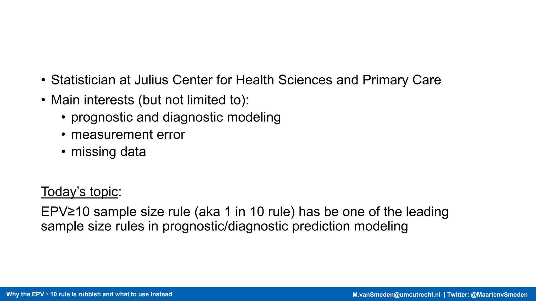 Why the EPV≥10 sample size rule is rubbish and what to use instead | PDF