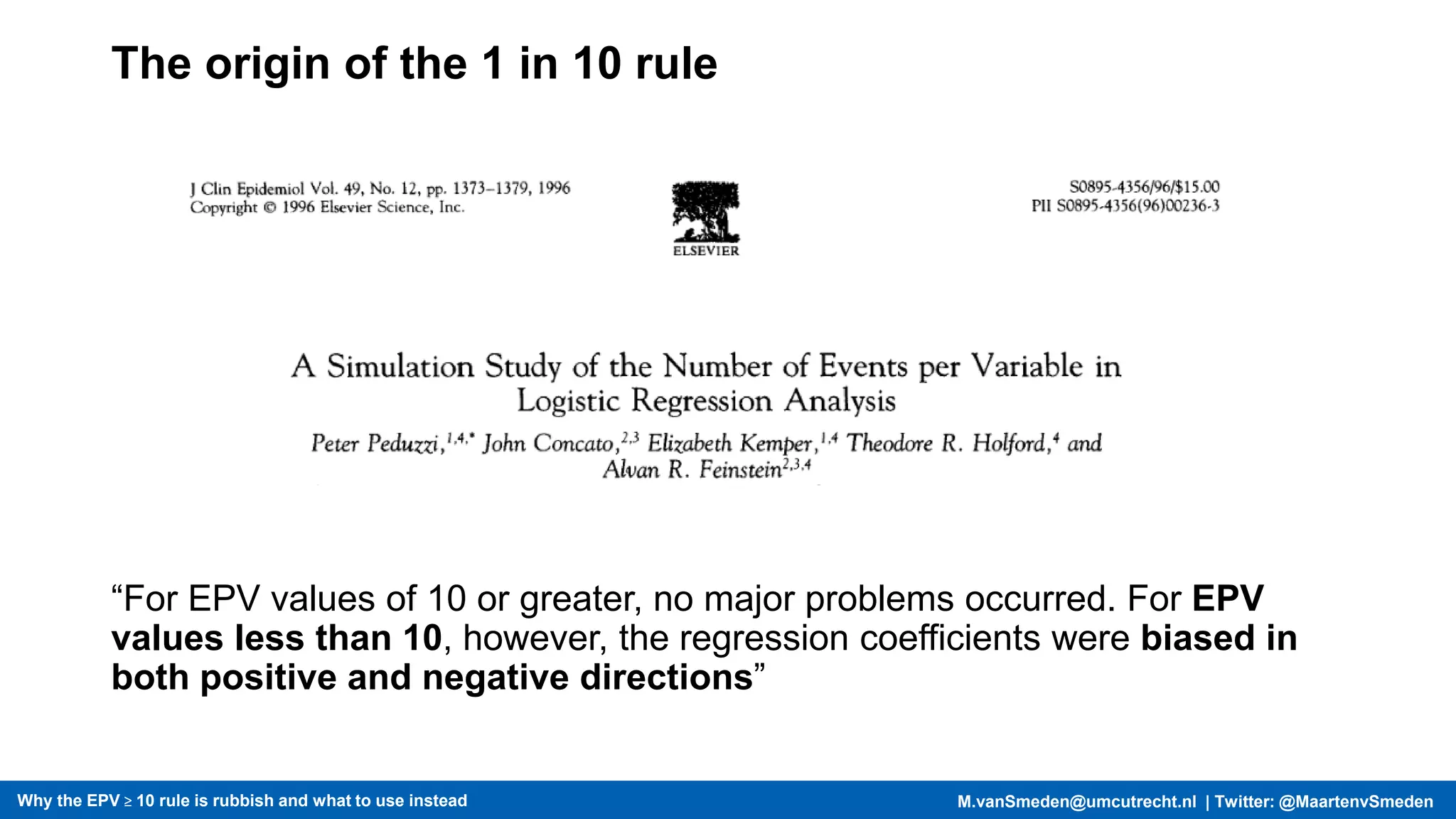 Why the EPV≥10 sample size rule is rubbish and what to use instead | PDF