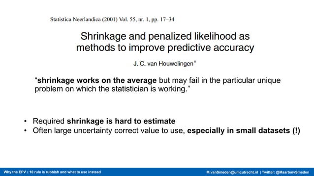 Why the EPV≥10 sample size rule is rubbish and what to use instead | PDF