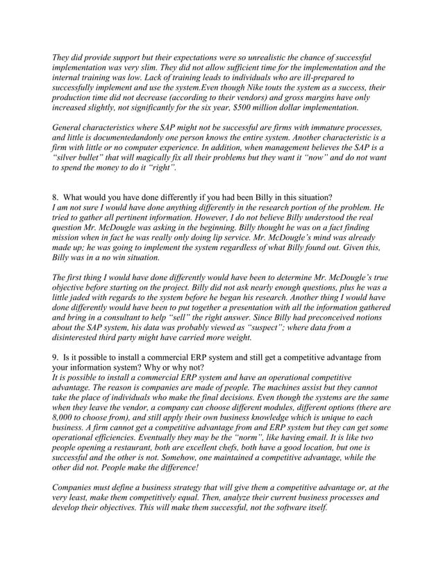 Why erp assignment | PDF